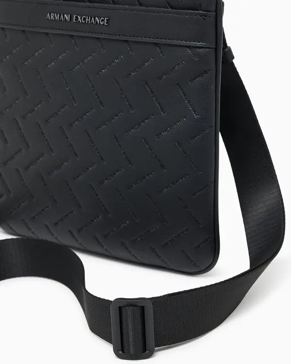 Armani Exchange Crossbody Bag With An Embossed Pattern And A Zip Closure