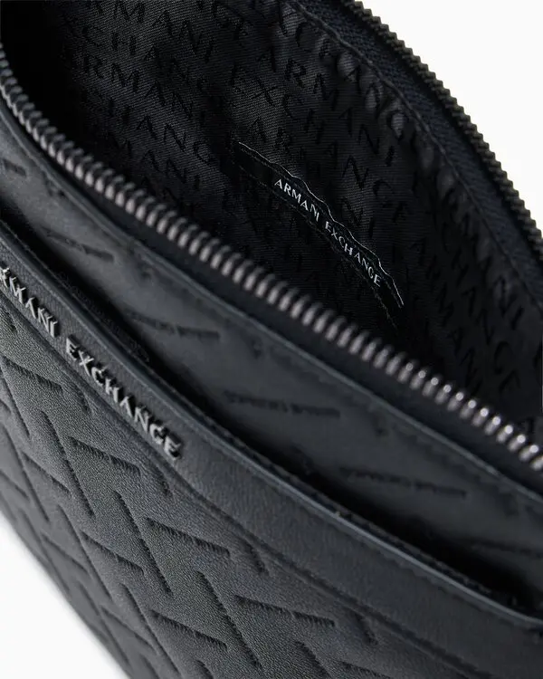 Armani Exchange Crossbody Bag With An Embossed Pattern And A Zip Closure