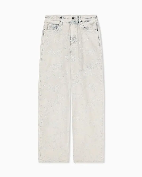 Armani Exchange Relaxed Fit Bleached Denim Jeans With Vintage Effect