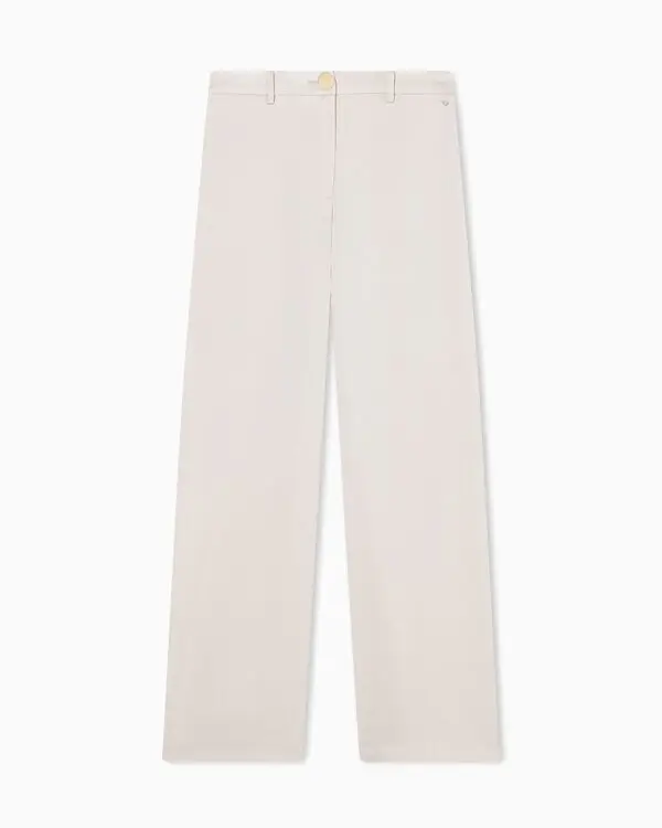 Armani Exchange Classic Trousers In Recycled Crêpe Satin - Beige