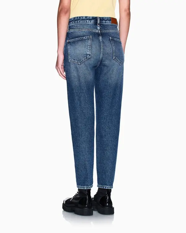 Armani Exchange Boyfriend Jeans In Dark Denim
