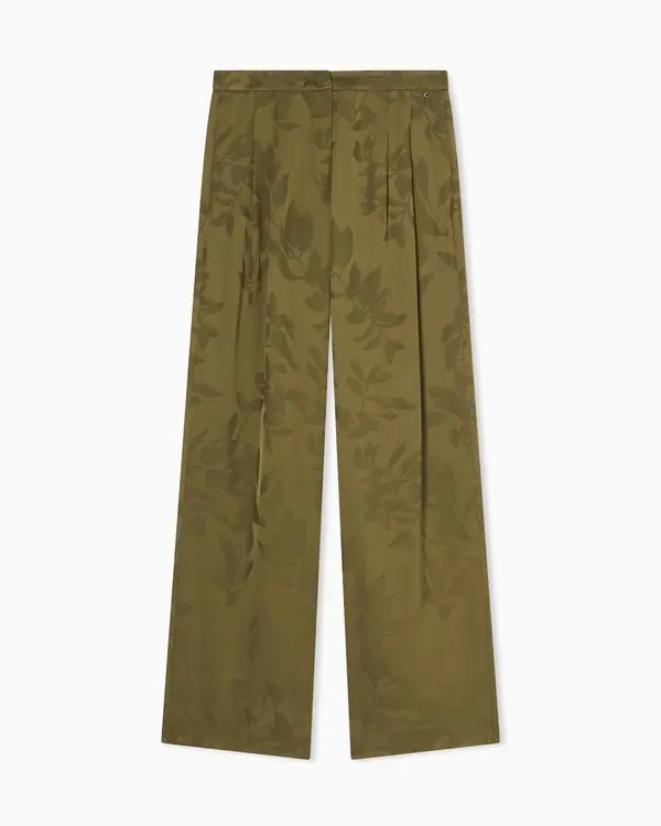 Armani Exchange Jacquard Viscose Palazzo Pants With Geometric Pattern