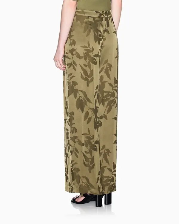 Armani Exchange Jacquard Viscose Palazzo Pants With Geometric Pattern