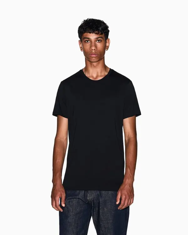 Armani Exchange Slim Fit T-shirt In Pima Cotton Jersey - Black