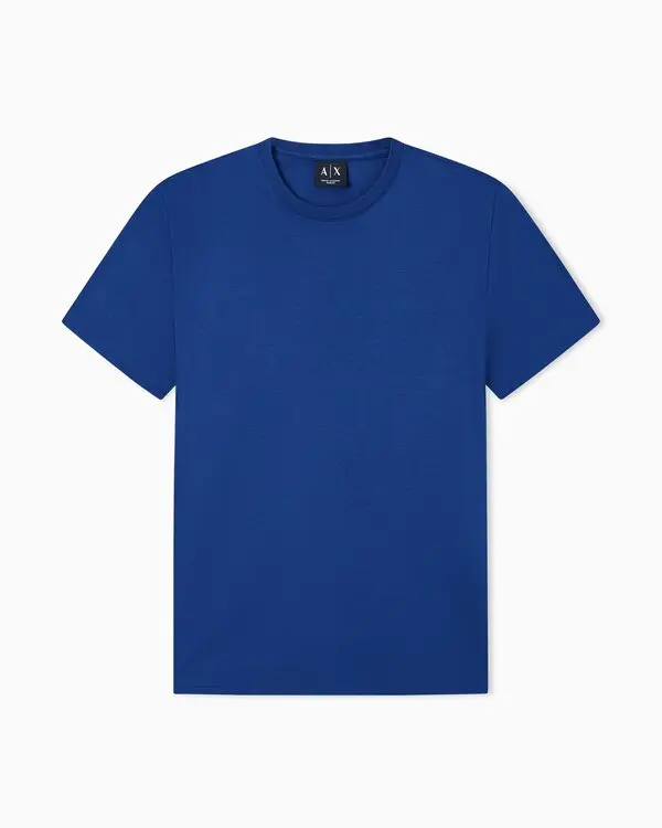 Armani Exchange Slim Fit T-shirt In Pima Cotton Jersey - Blue