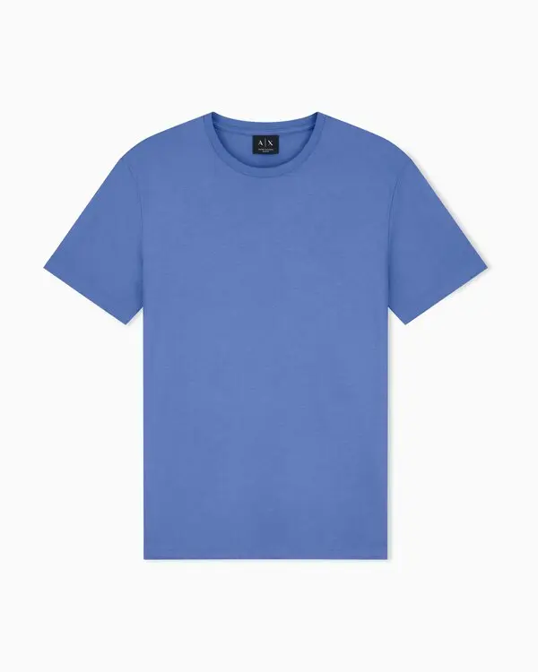 Armani Exchange Slim Fit T-shirt In Pima Cotton Jersey - Light Blue