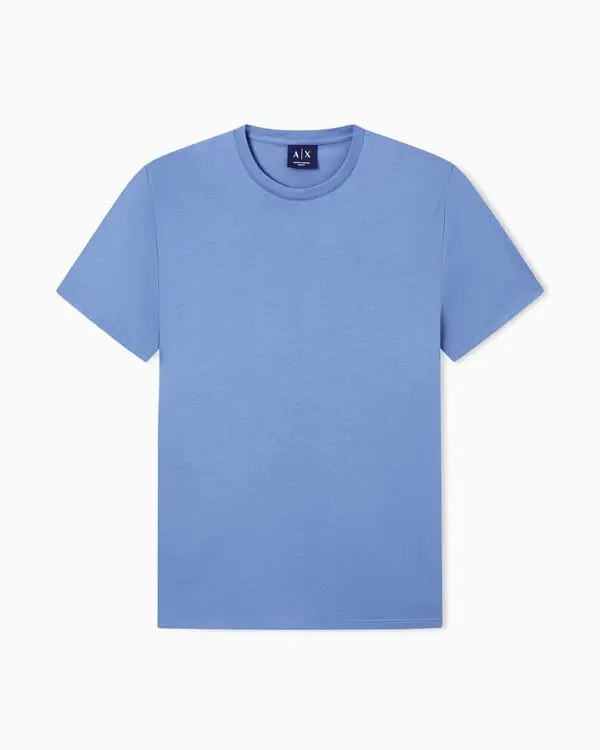 Armani Exchange Slim Fit T-shirt In Pima Cotton Jersey - Light Blue