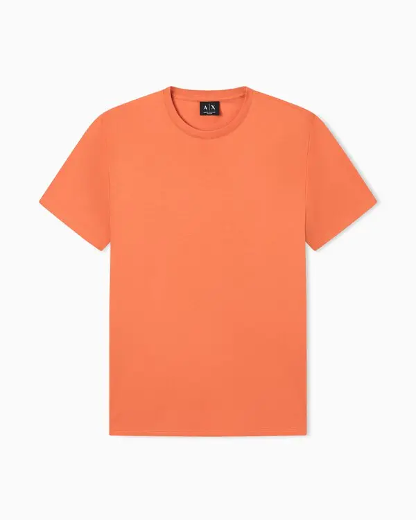 Armani Exchange Slim Fit T-shirt In Pima Cotton Jersey - Orange