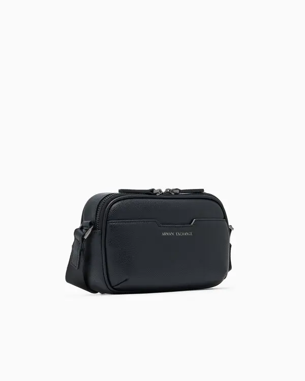Armani Exchange Textured Crossbody Bag With Zip Closure And Adjustable Strap