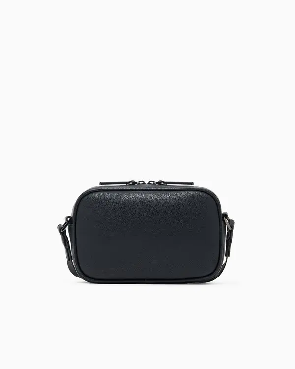 Armani Exchange Textured Crossbody Bag With Zip Closure And Adjustable Strap