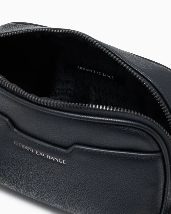 Armani Exchange Textured Crossbody Bag With Zip Closure And Adjustable Strap