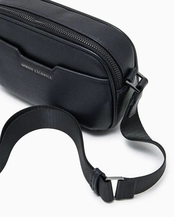 Armani Exchange Textured Crossbody Bag With Zip Closure And Adjustable Strap