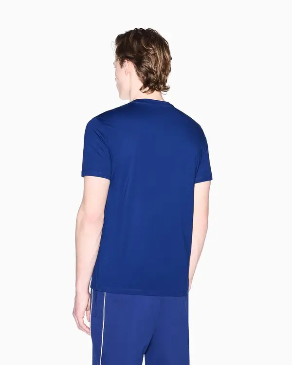 Armani Exchange Slim Fit T-shirt In Basic Cotton Jersey - Blue