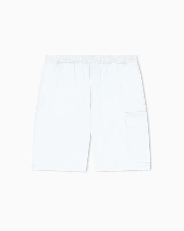 Armani Exchange Light Wash Denim Bermuda Shorts With A Used Effect