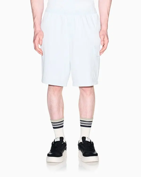 Armani Exchange Light Wash Denim Bermuda Shorts With A Used Effect