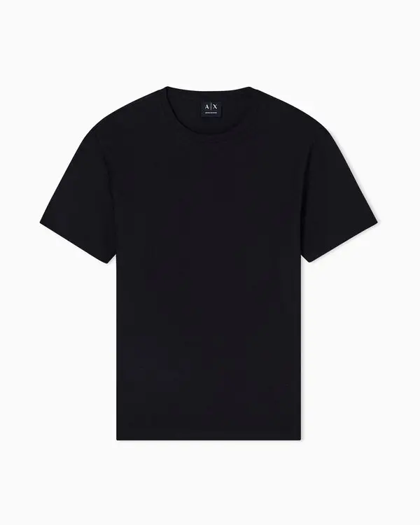Armani Exchange Slim Fit Mercerized Cotton Jacquard T-shirt - Black