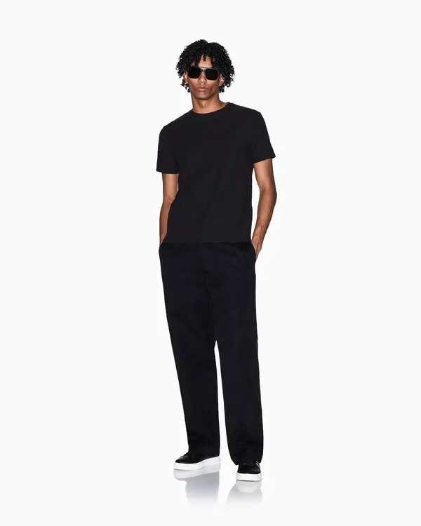 Armani Exchange Slim Fit Mercerized Cotton Jacquard T-shirt - Black