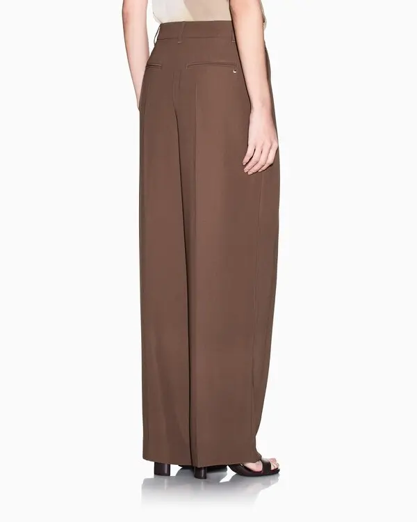 Armani Exchange Classic Trousers In Recycled Heavy Georgette