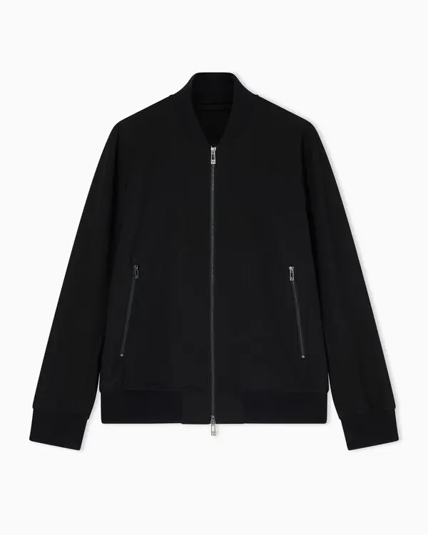 Armani Exchange Minimal Bomber Jacket With Zip