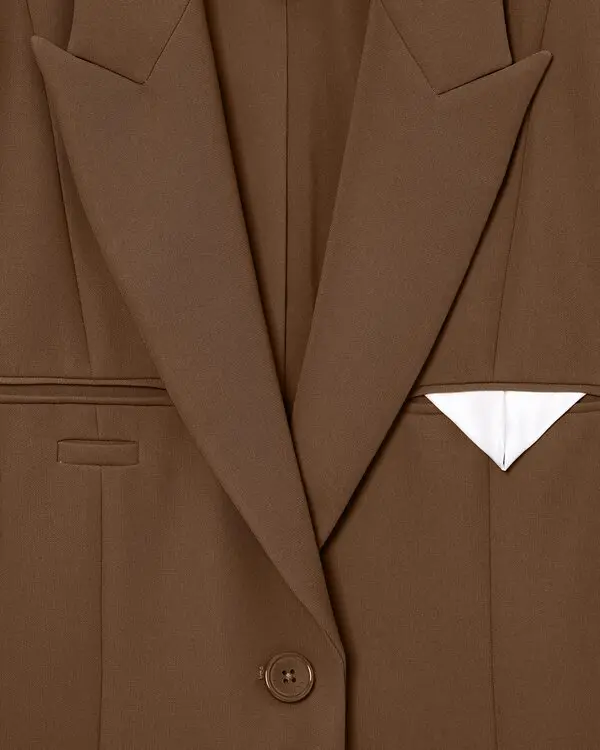 Armani Exchange Single-breasted Oversized Jacket With Pocket Square