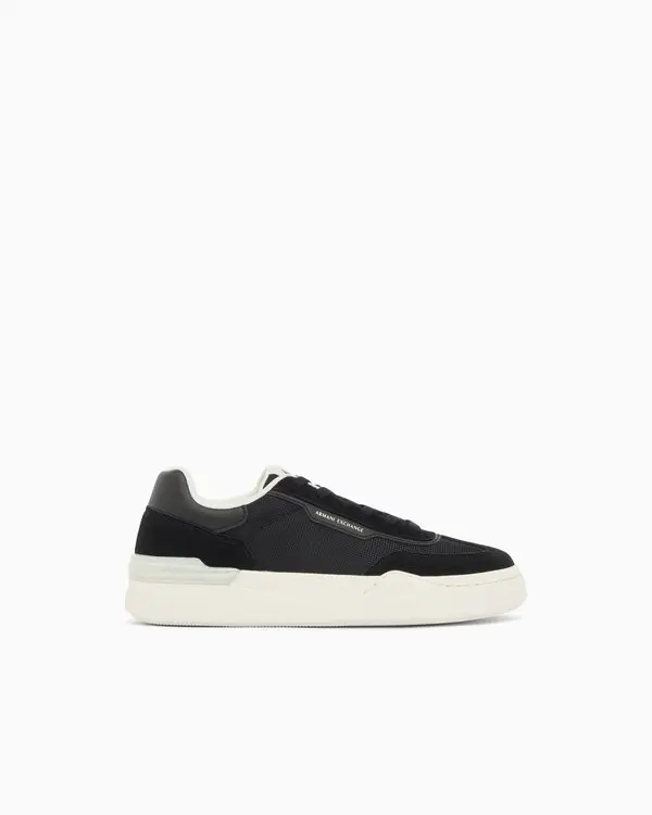 Armani Exchange Sneakers With Suede Inserts - Black