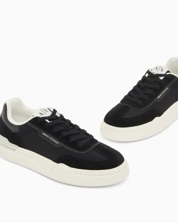 Armani Exchange Sneakers With Suede Inserts - Black