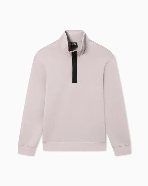 Armani Exchange High-neck Sweatshirt With Zip - Beige