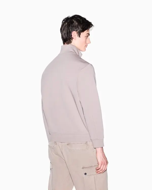Armani Exchange High-neck Sweatshirt With Zip - Beige
