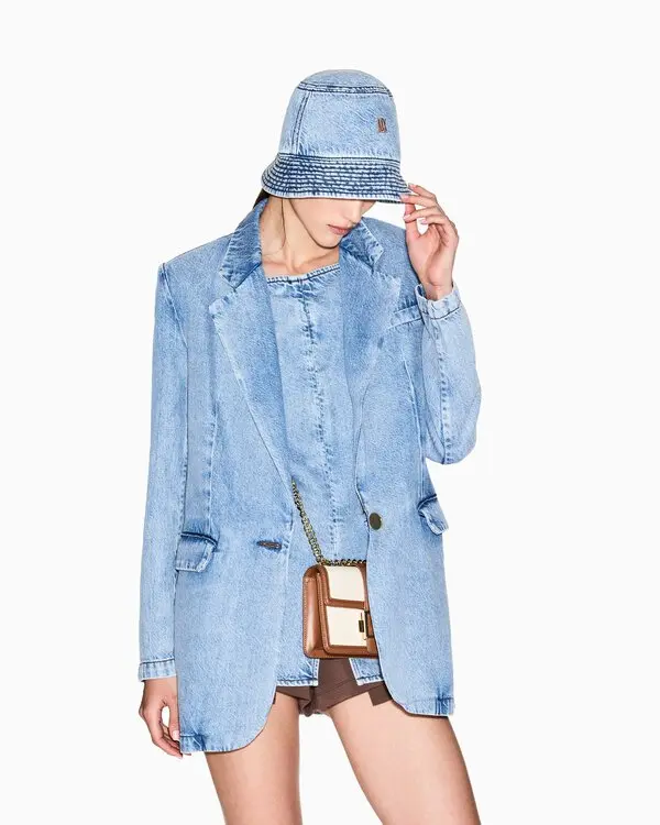 Armani Exchange Oversized Rigid Cotton-lyocell Denim Jacket