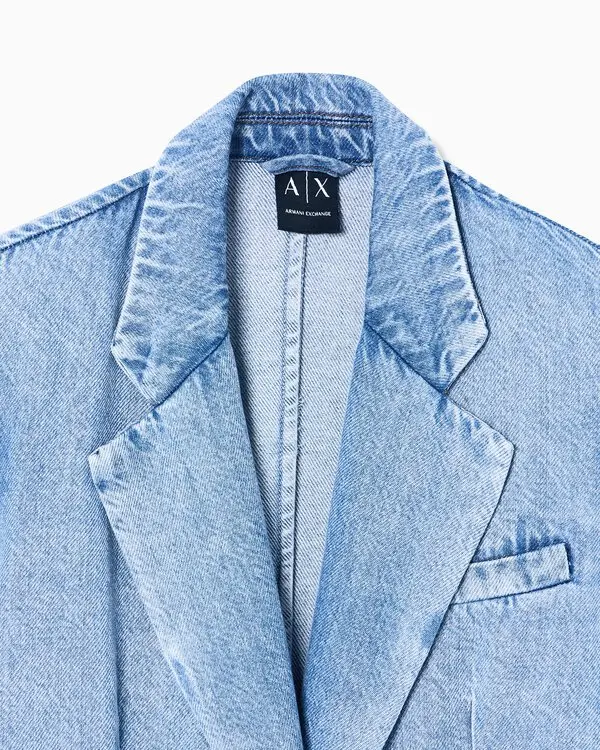 Armani Exchange Oversized Rigid Cotton-lyocell Denim Jacket