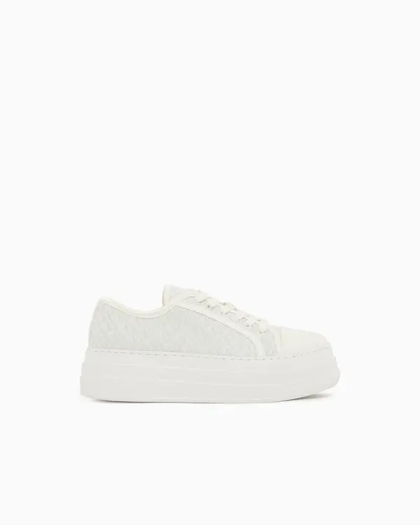 Armani Exchange Sneakers Jacquard Canvas - White