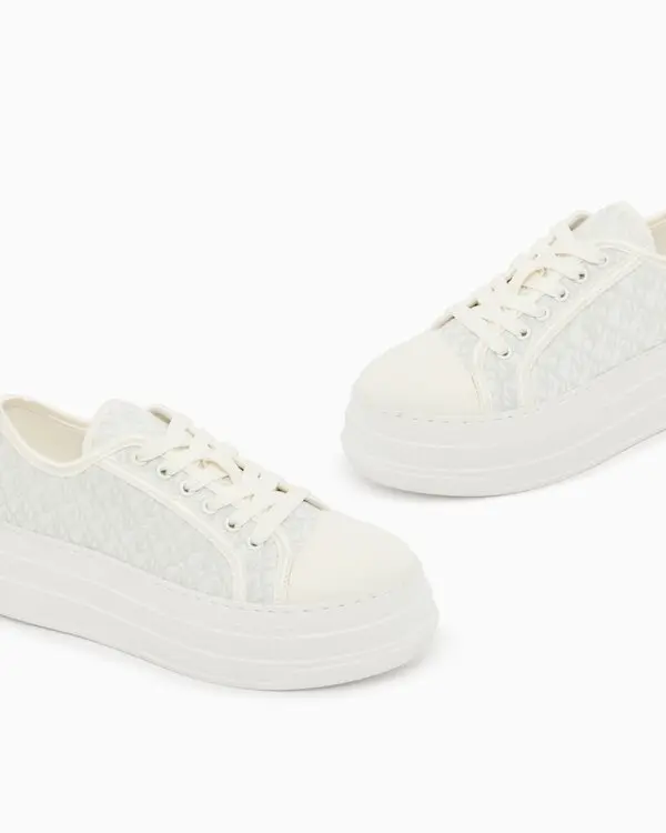 Armani Exchange Sneakers Jacquard Canvas - White