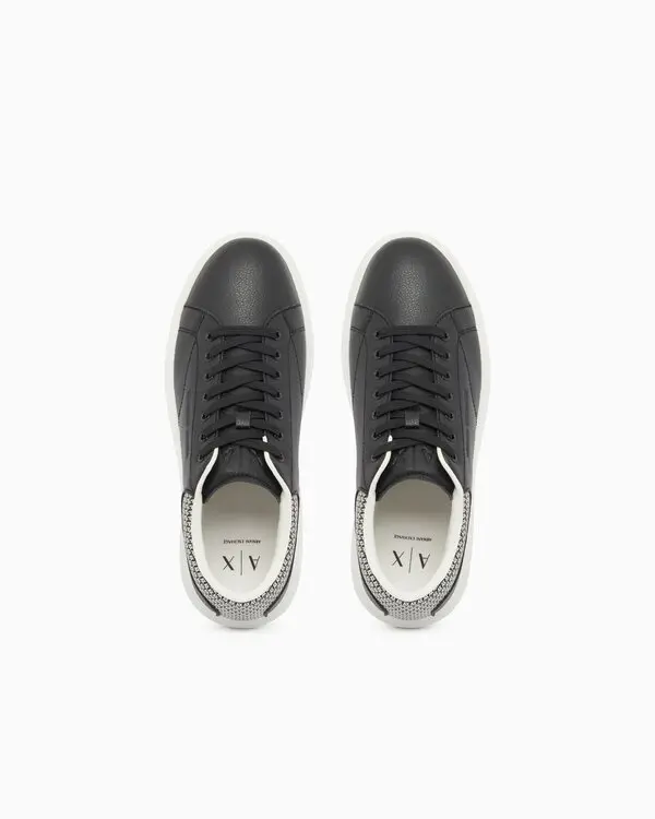 Armani Exchange Sneakers With An All-over Print - Black