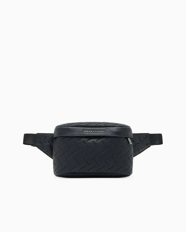 Armani Exchange Quilted Waist Bag With An Adjustable Strap And Zip Closure