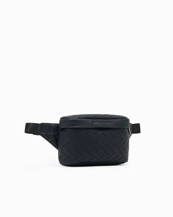 Armani Exchange Quilted Waist Bag With An Adjustable Strap And Zip Closure