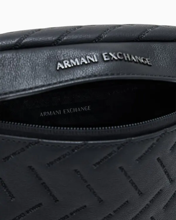 Armani Exchange Quilted Waist Bag With An Adjustable Strap And Zip Closure