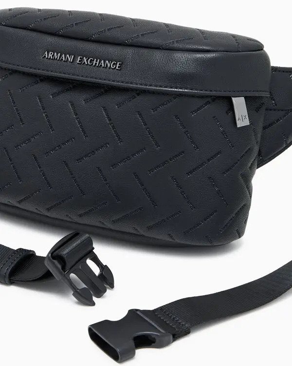 Armani Exchange Quilted Waist Bag With An Adjustable Strap And Zip Closure