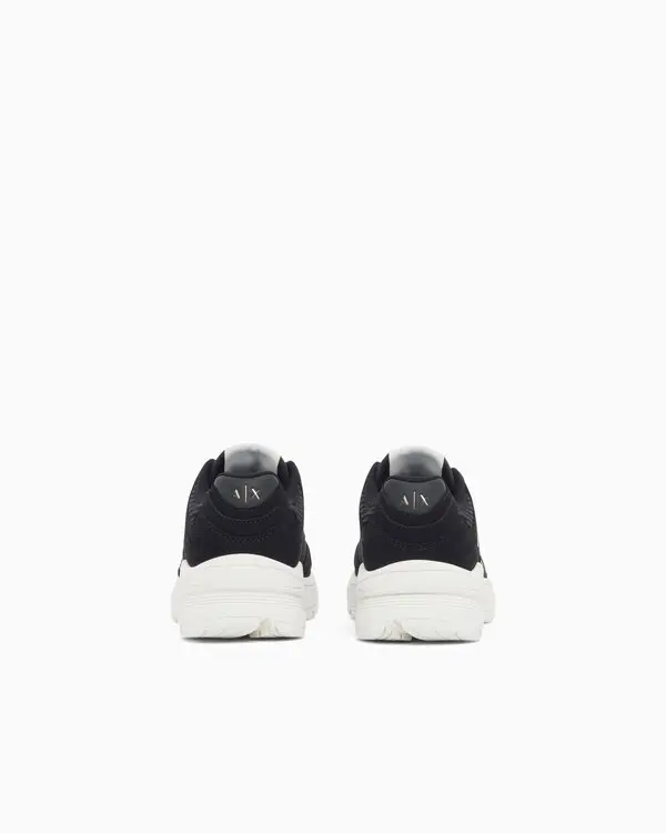 Armani Exchange Mesh And Nylon Trainers With Rubber Sole - Black