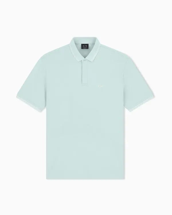 Armani Exchange Regular Fit Polo Shirt In Stretch Cotton Piquet - Green