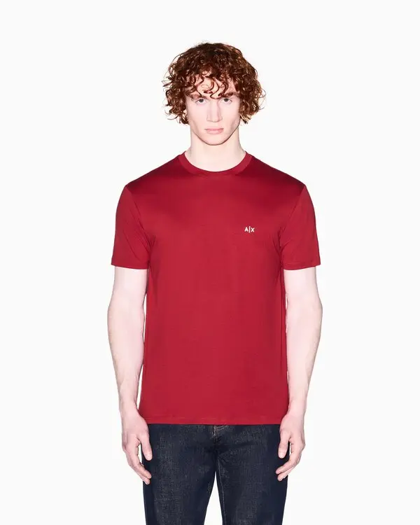 Armani Exchange Regular Fit T-shirt In Cotton Jersey - Red