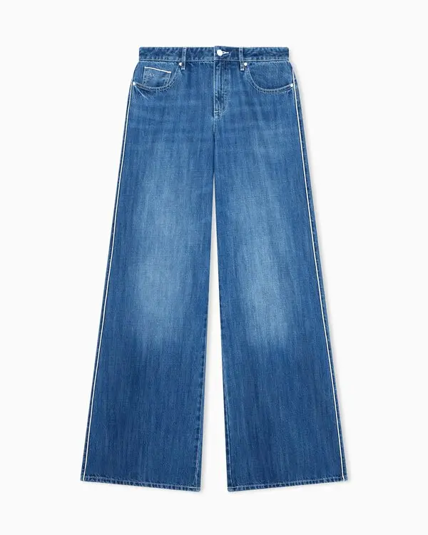 Armani Exchange Loose Fit Mid- Rigid Denim Jeans
