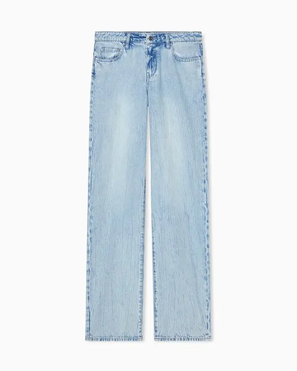 Armani Exchange Relaxed Denim Jeans In Light Lyocell Cotton - Blue