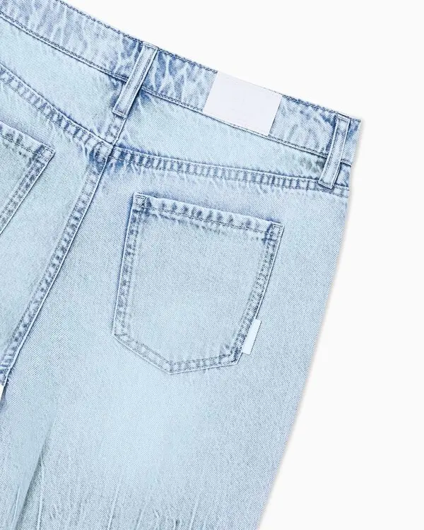 Armani Exchange Relaxed Denim Jeans In Light Lyocell Cotton