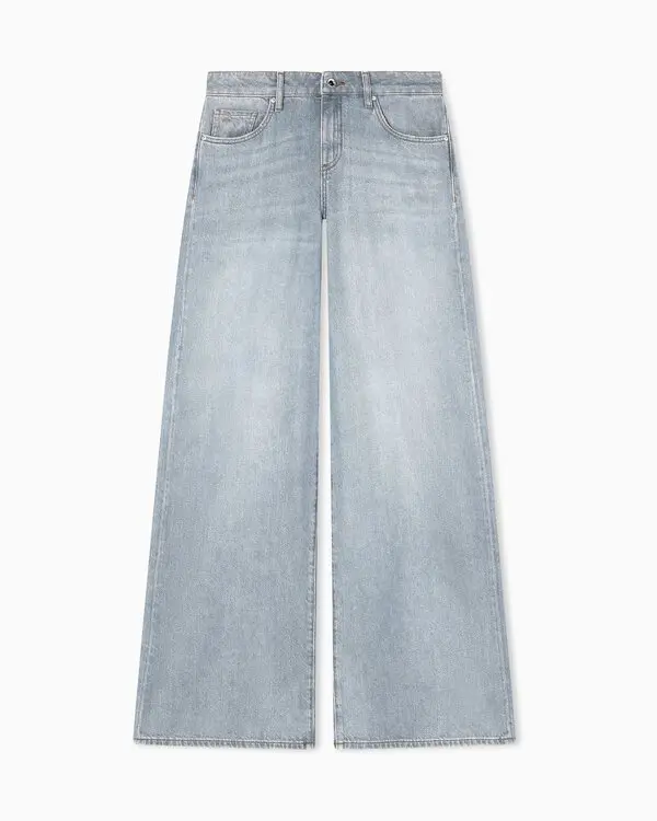 Armani Exchange Loose Fit Denim Gray Used Jeans - Grey