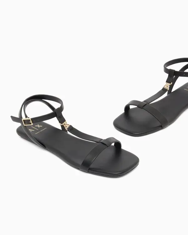 Armani Exchange Faux Leather Sandals