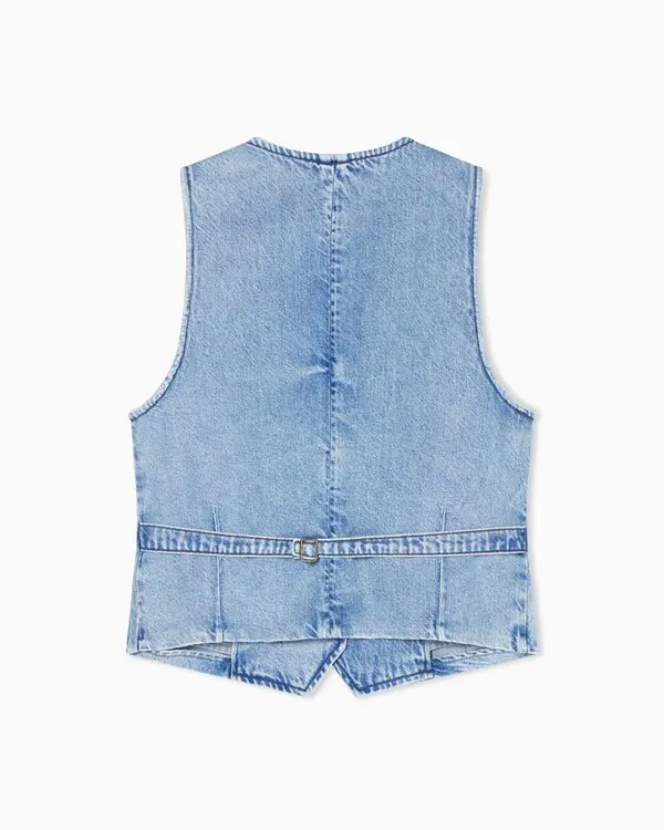 Armani Exchange Lightweight Cotton And Lyocell Denim Vest