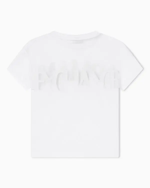 Armani Exchange Regular Fit T-shirt In Cotton Jersey With Mesh Overlay - White