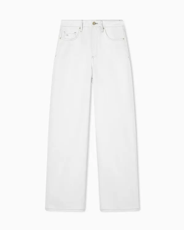 Armani Exchange Relaxed Fit Optic Jeans In Rigid Denim