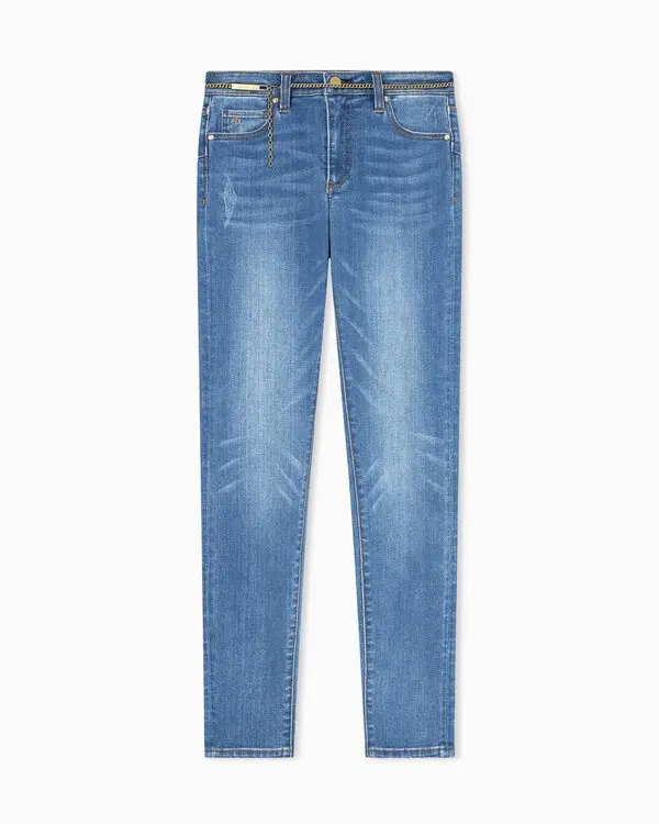 Armani Exchange Super Skinny Jeans In Indigo Stretch Denim - Blue