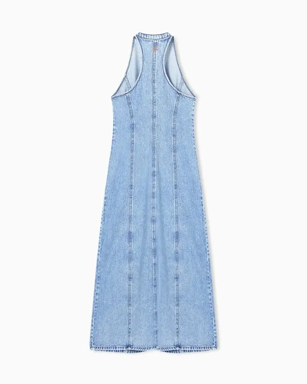 Armani Exchange Maxi Denim Zip Up Dress
